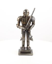 A TIN MODEL OF A KNIGHTS ARMOUR WITH SWORD